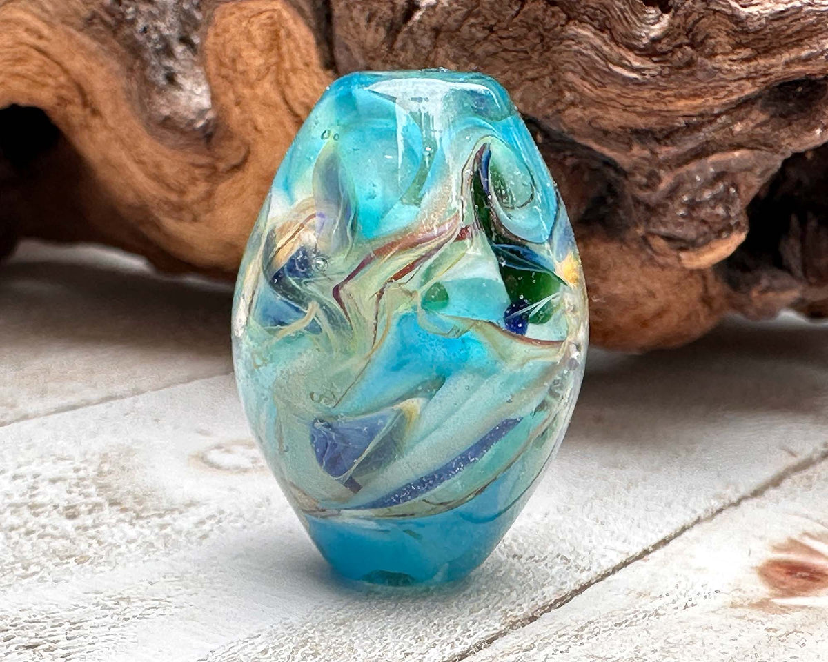 Handmade Aqua Blue Lagoon Lampwork Focal Bead SRA – SWCreations