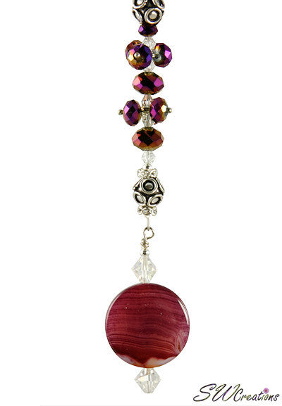 Handcrafted Purple Agate Gemstone Beaded Fan Pull – SWCreations